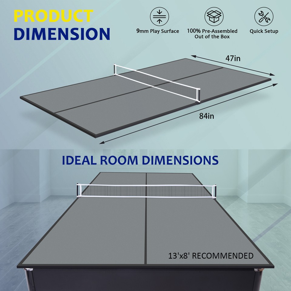 Ping Pong/ Table Tennis Conversion Top 84"X47" Foldable Ping Pong Table ...