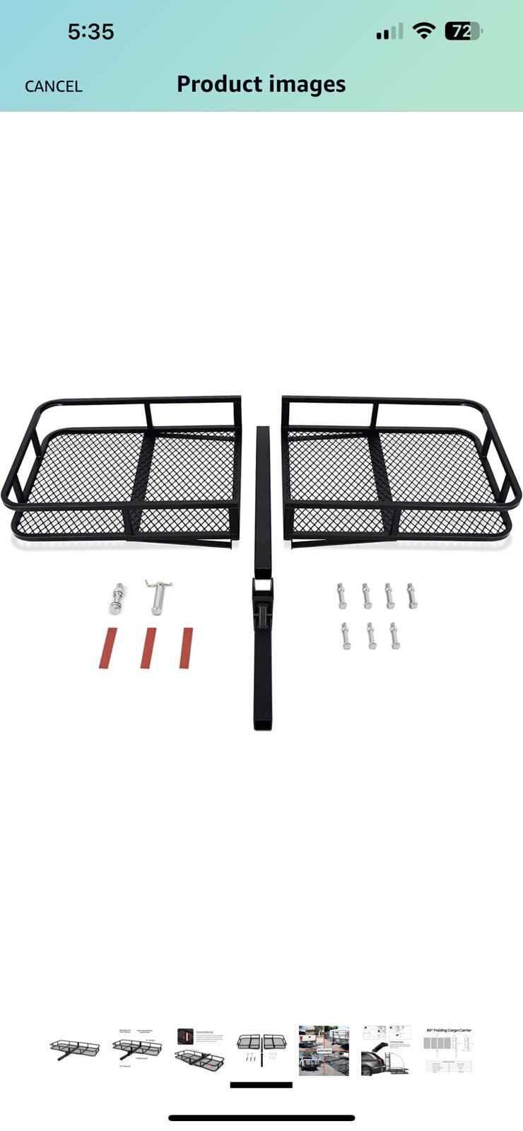 ARKSEN 60 x 25 Inch Folding Cargo Rack Carrier 500 Lbs Heavy Duty New ...