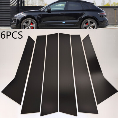 6x Black Pillar Posts Door Window Trim Cover Decal For Porsche Macan ...
