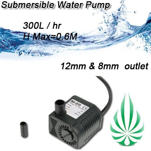 300L/Hour Water Pump Mini Hydroponic Aquarium Water Feature Fountain ...