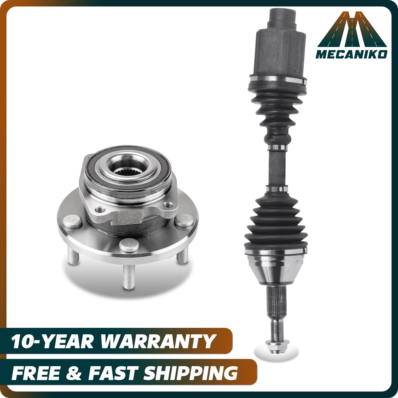 Front Right Wheel Bearing Hub & CV Axle for Chrysler 200 Sebring Dodge ...