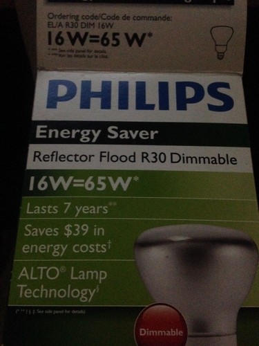 Light Bulbs Philips Reflector Flood R30 Dimmable Energy 16 W Standard ...