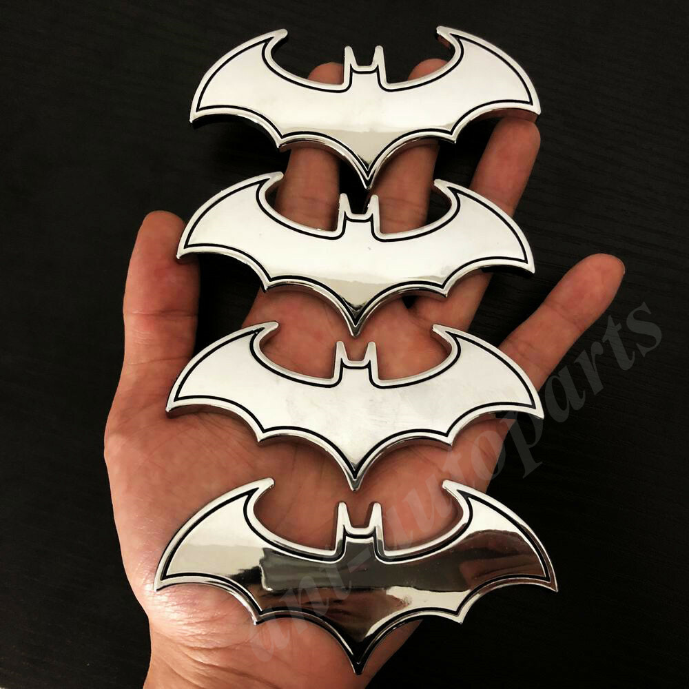 4x Big Metal Chrome Batman Dark Knight Mask Badge Decal Sticker 3D Car ...