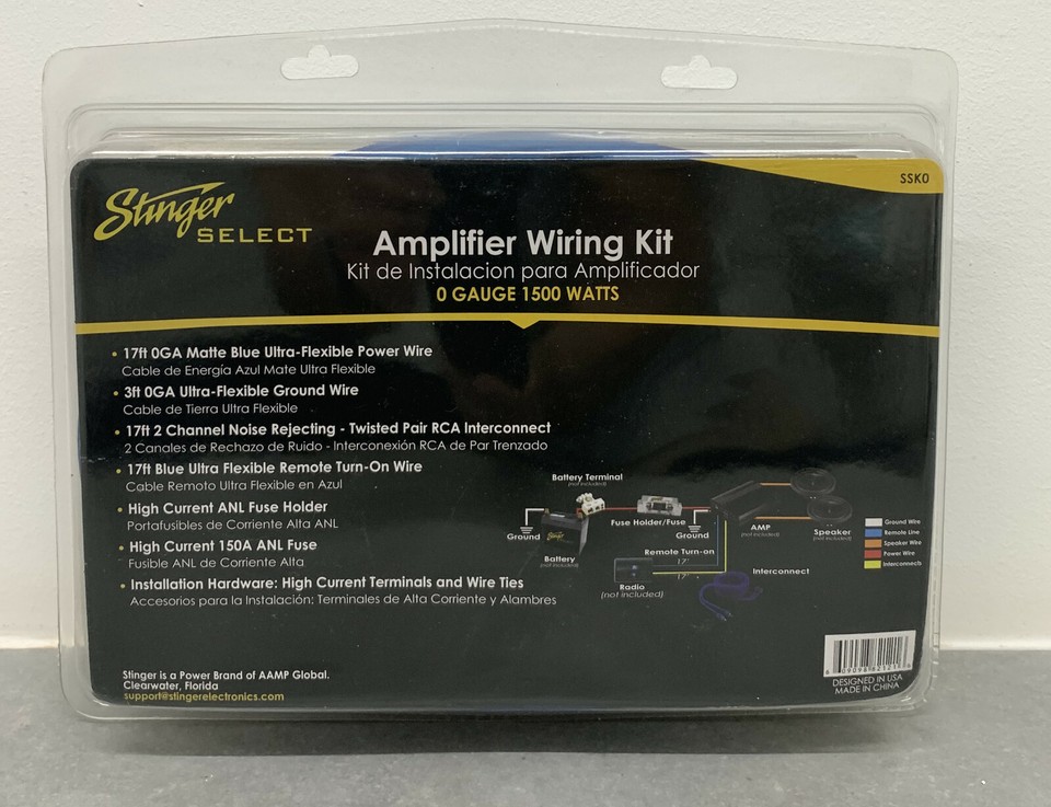 3000W Complete 0 GAUGE Car Amp Amplifier Cable Subwoofer Wiring Kit ...