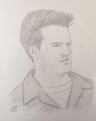 FRIENDS PENCIL DRAWING 11x14 MATTHEW PERRY ORIGINAL PORTRAIT SKETCH | eBay