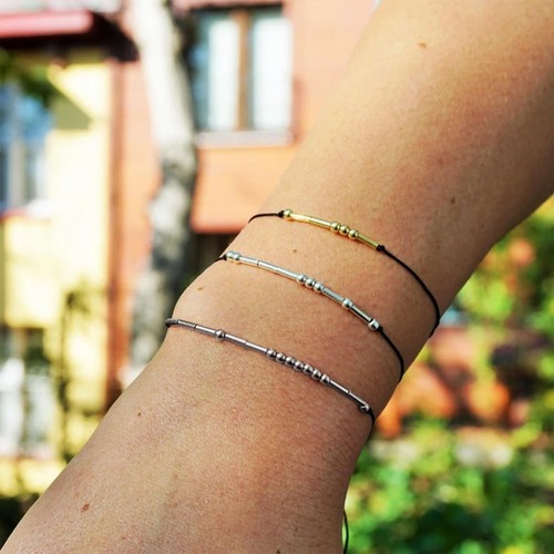 Adjustable Keep Going Morse Code Bracelet, Secret Message Friendship Trendy Jewe | eBay