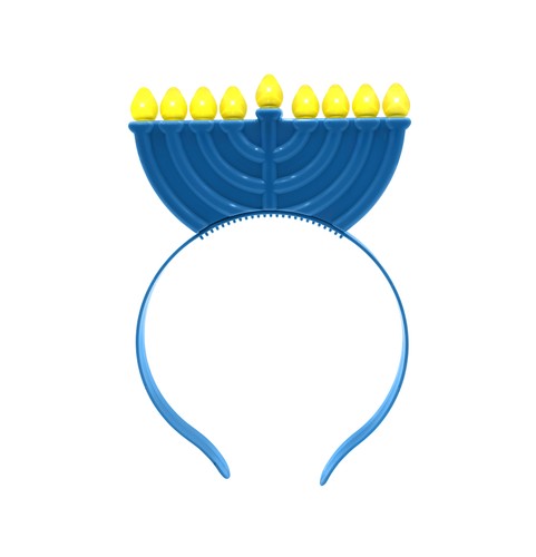 LED Light Up Menorah Candles Chanukah Hanukkah Headband Oy Jewish ...
