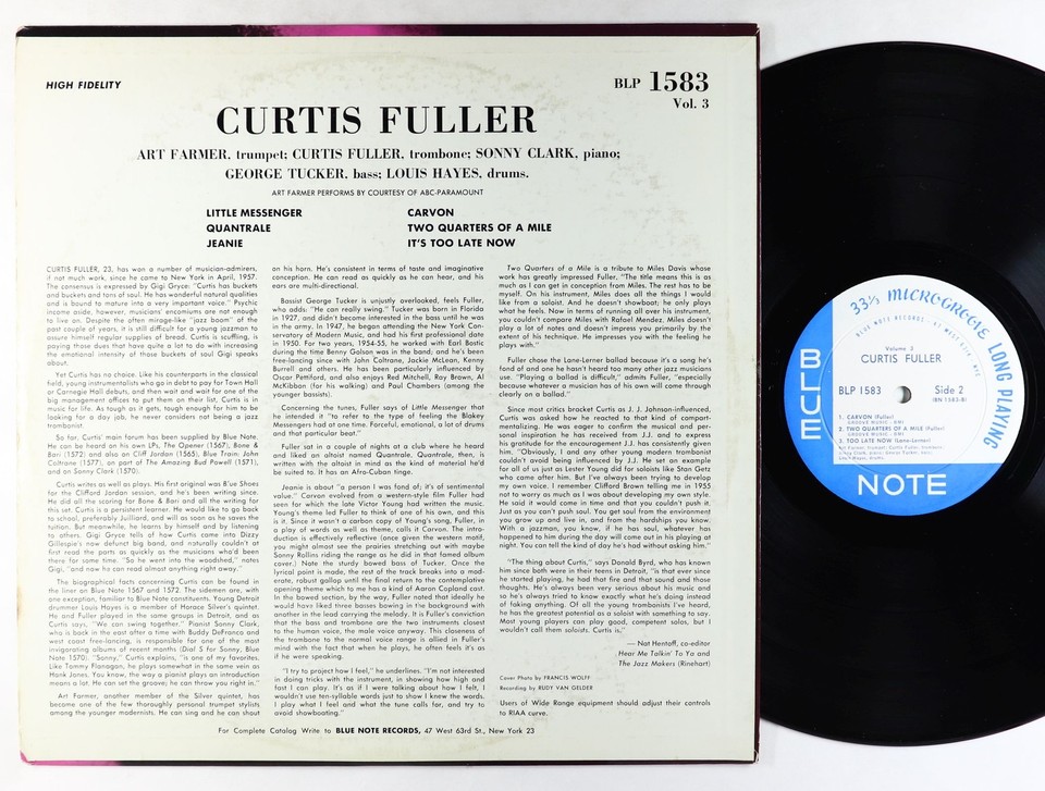 Curtis Fuller - Vol. 3 LP - Blue Note - BLP 1583 Mono DG RVG Ear 47 W ...