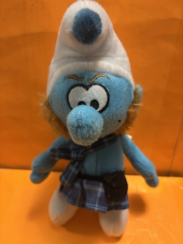 Gutsy Smurf Blue Plush 9" Stuffed Character Toy 2013 Kellytoy Scottish ...