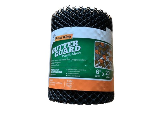 Frost King Gutter Guard 6 inch 20 ft Black Plastic Keep leaves, debris ...
