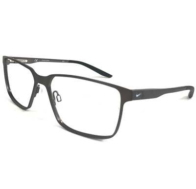 Nike Eyeglasses Frames 8048 071 Brushed Gunmetal Gray Square Full Rim ...
