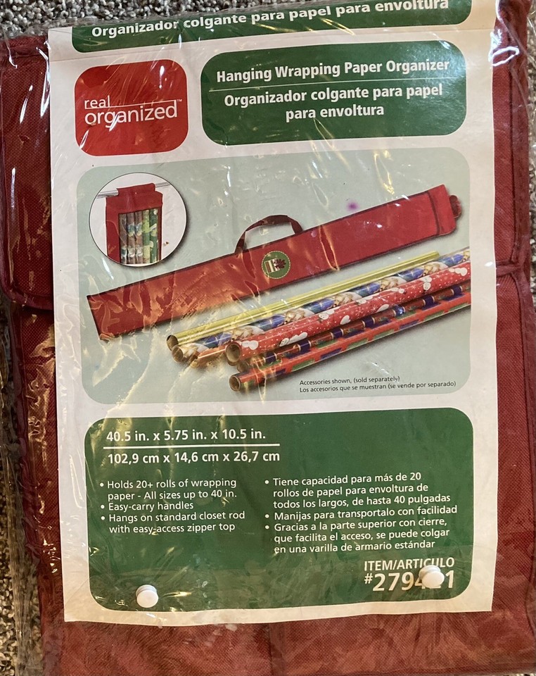 Real Organized 20 Roll Hanging Wrapping Paper Organizer | eBay