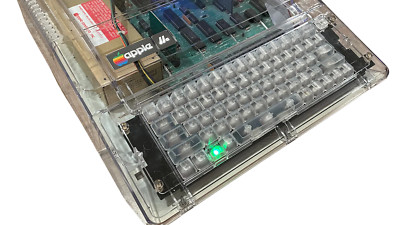 MacEffects Chrome / Clear Mechanical Keyboard for Vintage Apple IIe ...