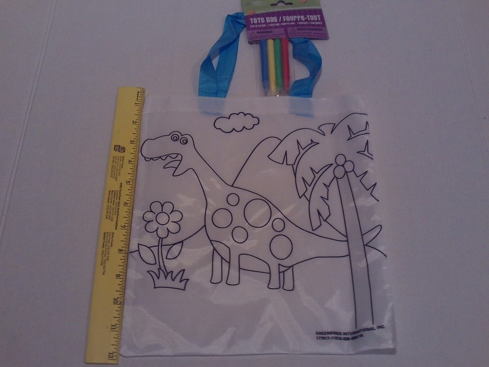 Color Your Own Tote Bag w/Markers - Arts/Crafts, Design Handbag Kids ...
