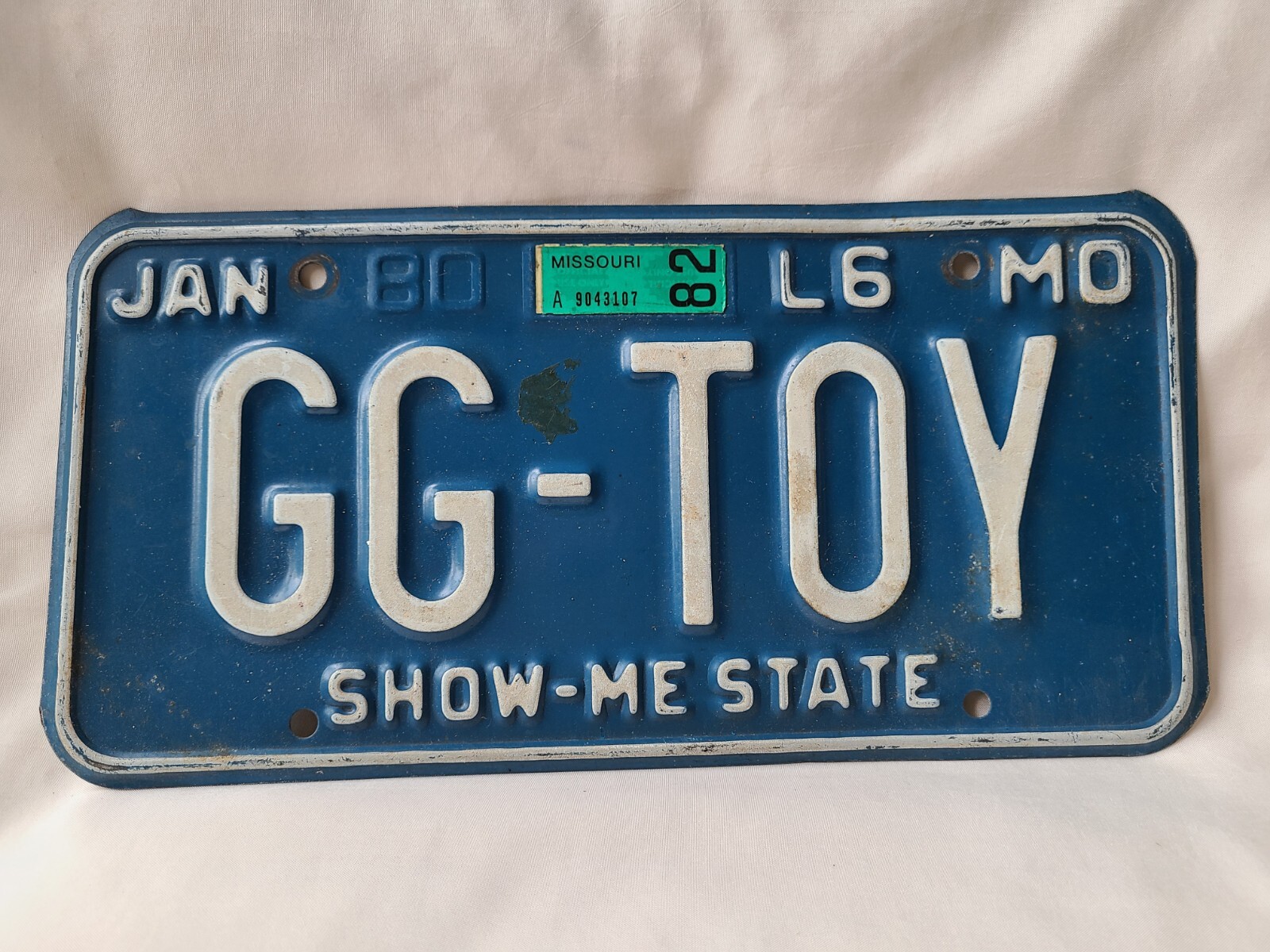 Vintage 1980 1982 Missouri Show Me State Vanity GG-TOY License Plate ...