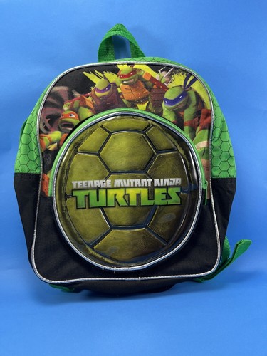 Backpack 12" + Front Zippered Compartment TMNT Ninja Turtles Shell ...