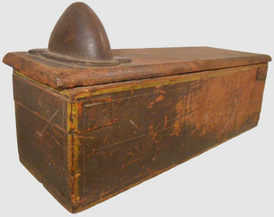 MID-19TH C AMERICAN PRMTV ANTIQUE SHOE COBBLER'S LTHR RPR, PNTD WD/C.I ...