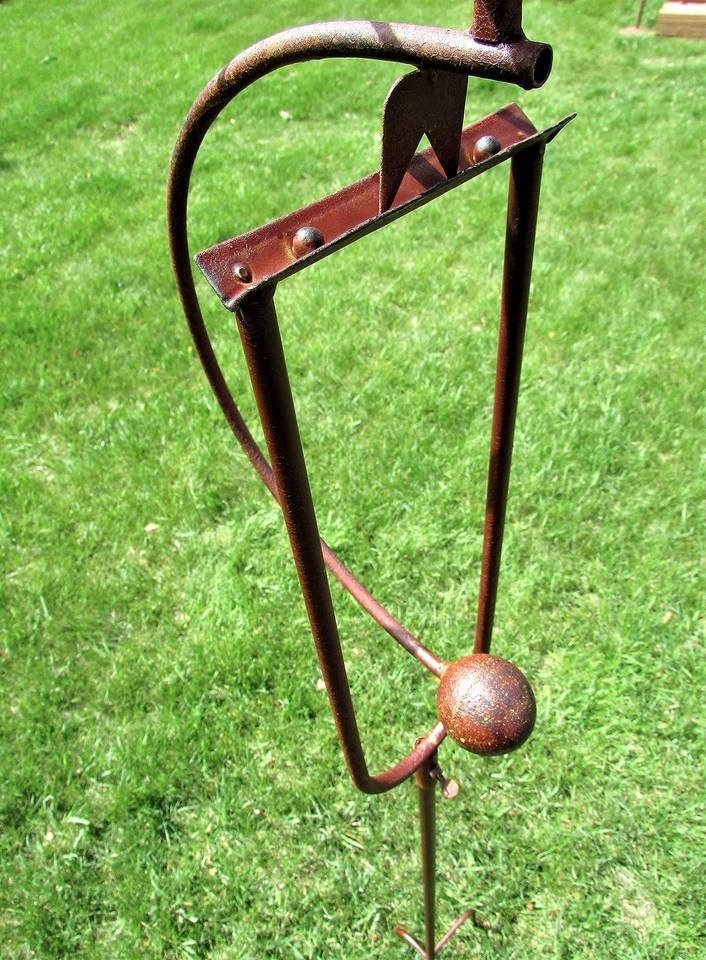 Wing Flapping Kinetic Metal Brown Owl Yard Stake Rocking Wind Spinner ...