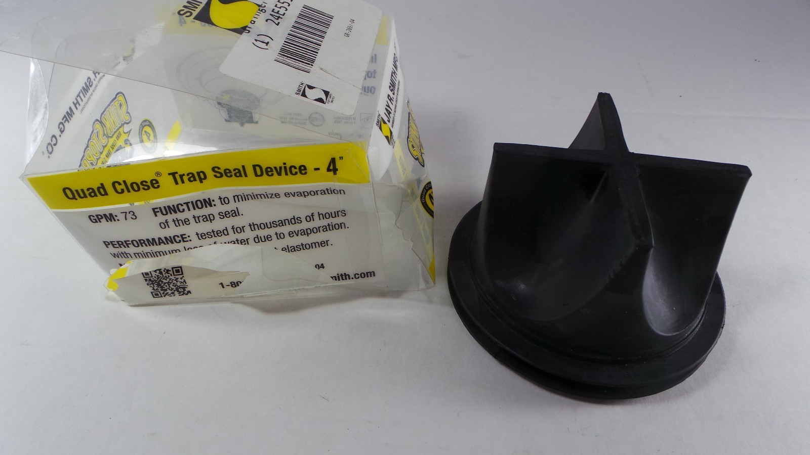 (Qty 1) JAY R. SMITH 4" Pipe Drain Stink Stopper Quad Close Trap Seal ...