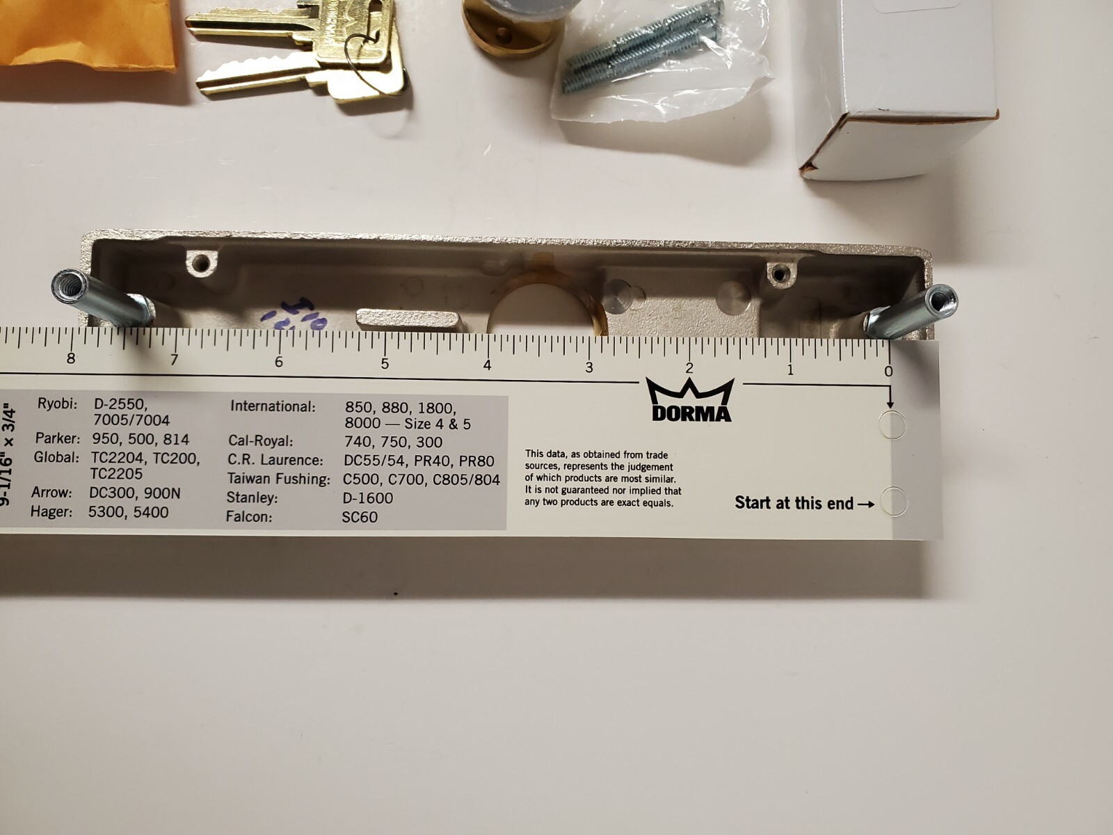 Dorma 9000 Exit Device Trim, ZO03, Raised Escutcheon Plate, 630 Finish ...