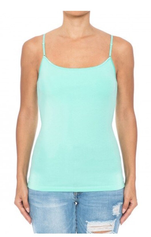 WOMEN CAMI CAMISOLE COTTON SPANDEX WITH BRA SHELF TANK TOP REG N PLUS S ...