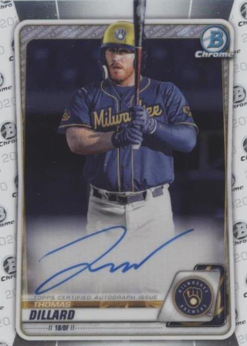 2020 Bowman - Chrome Prospects Autographs Thomas Dillard #CPA-TDI (AU ...