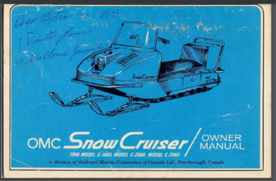 1966 OMC Snow Cruiser SNOWMOBILE Owner Manual Catalog book 20 pages | eBay