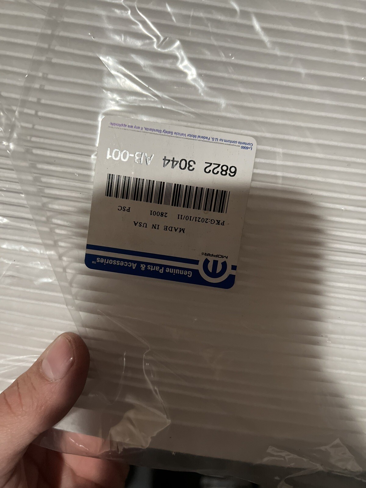 Cabin Air Filter , VIN: S Mopar 68223044AB 2014 2018 Chrysler 200 Jeep ...