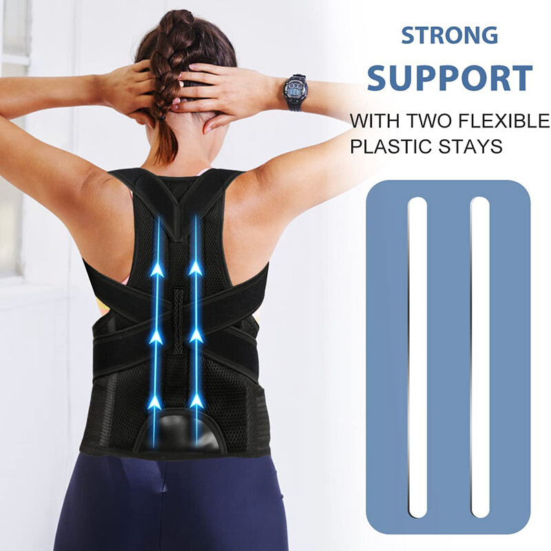 Adjustable Back Support Posture Safety Brace Shoulder Belt Vest Strap ...