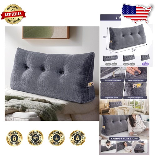 Multi-Purpose Plush Velvet Triangular Pillow - Ideal for Reading and ...