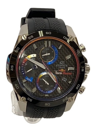 CASIO EDIFICE Quartz Analog Wristwatch Rubber Gray Black Excellent ...