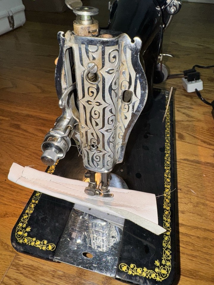 Restored Monster All Metal Sewing Machine. Reduction Pulley. Leather ...