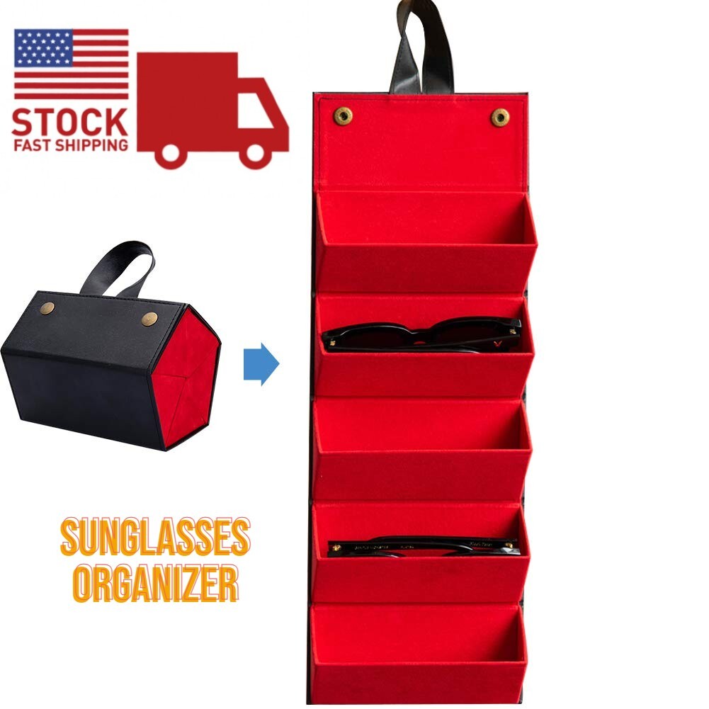 Sunglass Organizer Multiple Sunglasses Organizer Case - PU Leather ...
