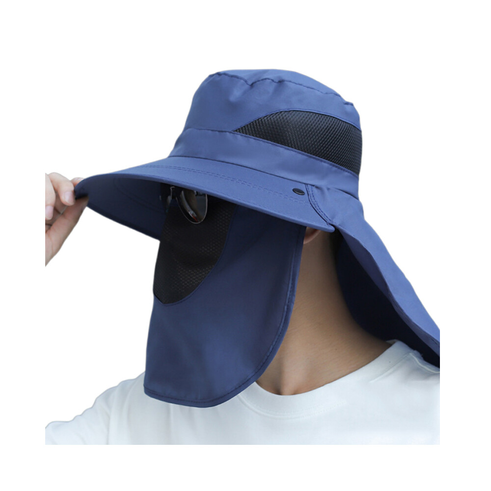 Unisex Neck Flap Visor Hat UV Protection Wide Brim Outdoor Mask Hat ...