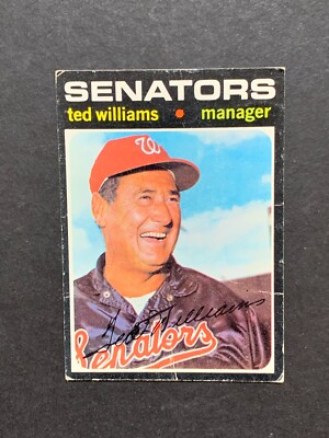 1971 Topps Ted Williams Washington Senators Manager Baseball Card #380 ...