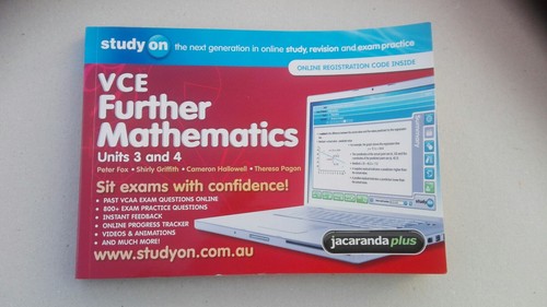 USED STUDY ON VCE FURTHER MATHEMATICS UNITS 3 AND 4 IN GOOD CONDITION ...