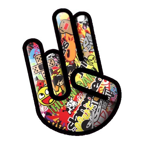 autocollant hand main tag sticker | eBay