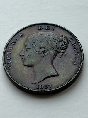 1857 Penny (PT) - Victoria British Copper Coin - Very Nice Condition | eBay