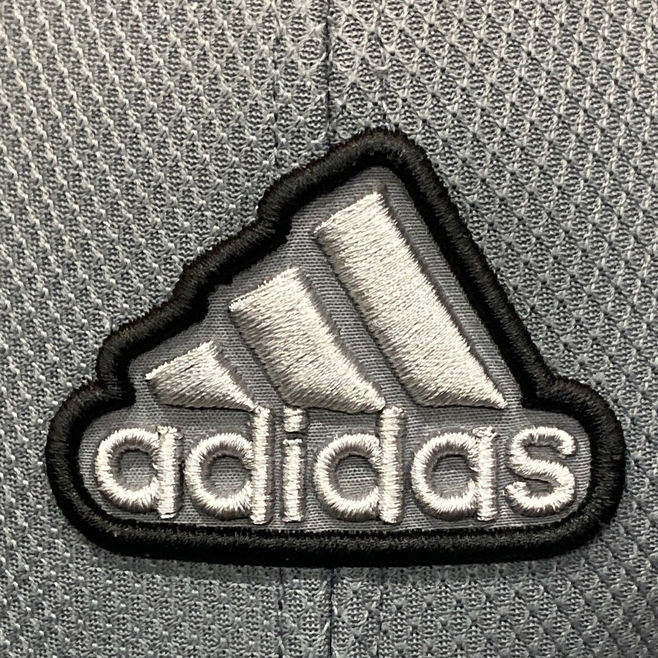 Vintage Adidas Grey Black & White Golf Flex Fit Cap Hat L/XL ...
