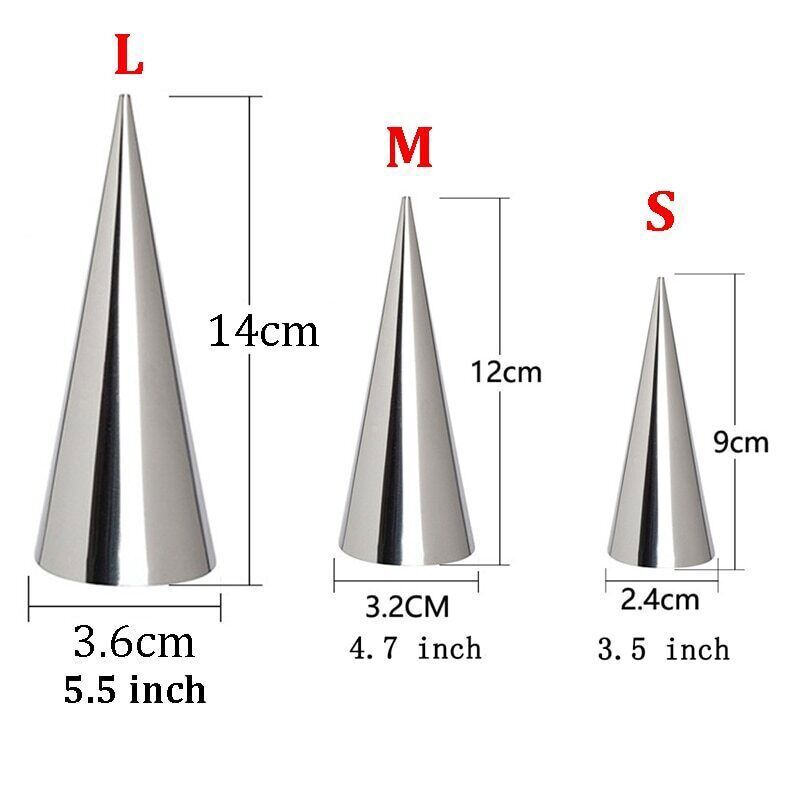 6/12/24pcs Baking Cones Stainless Steel Tubes Bread Pastry Making Cake ...