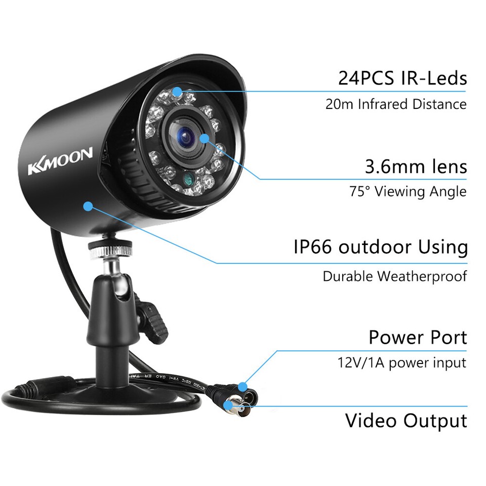 KKmoon 2MP 1080P Analog Security Camera Surveillance & NTSC System HD ...