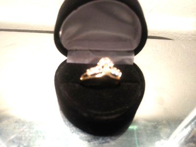 14K & STS LAB CREATED S. DIAMOND RING ENHANCER WRAP CROWN RING SIZE 8 ...