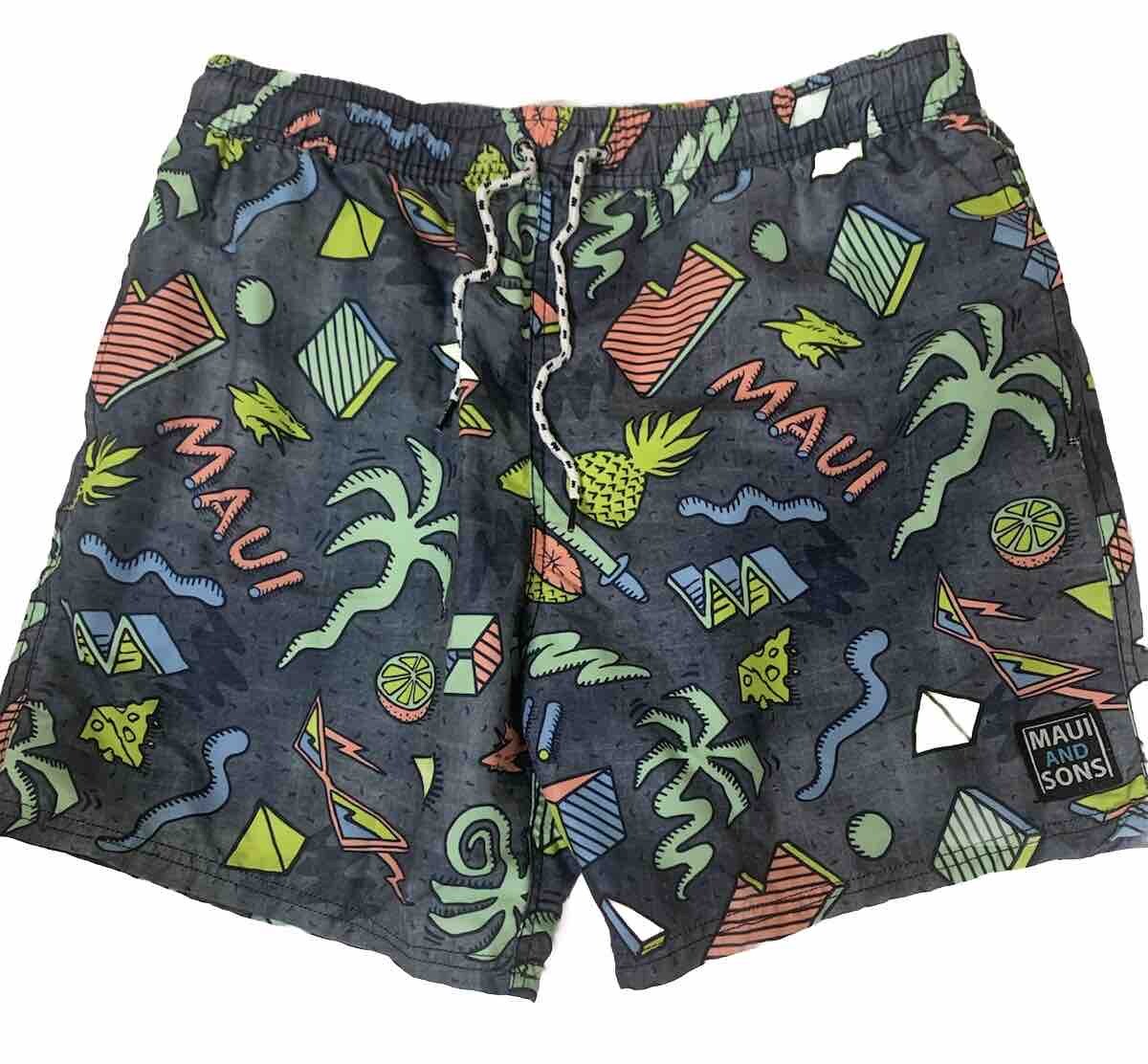Maui And Sons Swim Trunks Board Shorts Size Medium | eBay