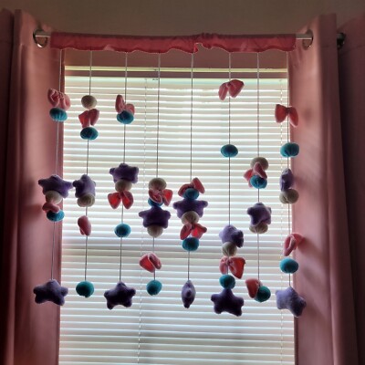 Fuzzy Star and Bows Beaded Curtains | eBay