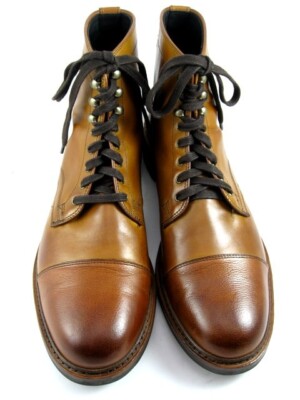 Allen Edmonds "LANDON" Leather Cap-Toe Boots 11 D Walnut USA ...