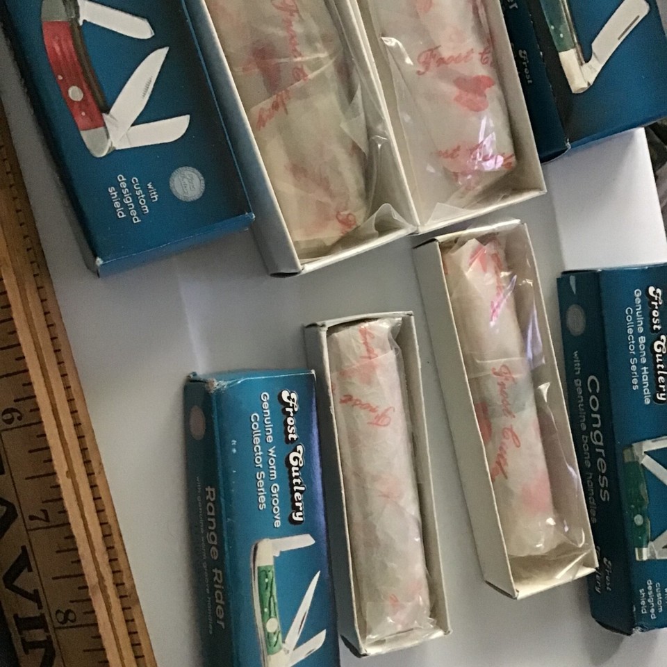 Frost Razor/Sow Lock Folder/Range Rider/Congress Bone NOS/Box 4 Knife ...