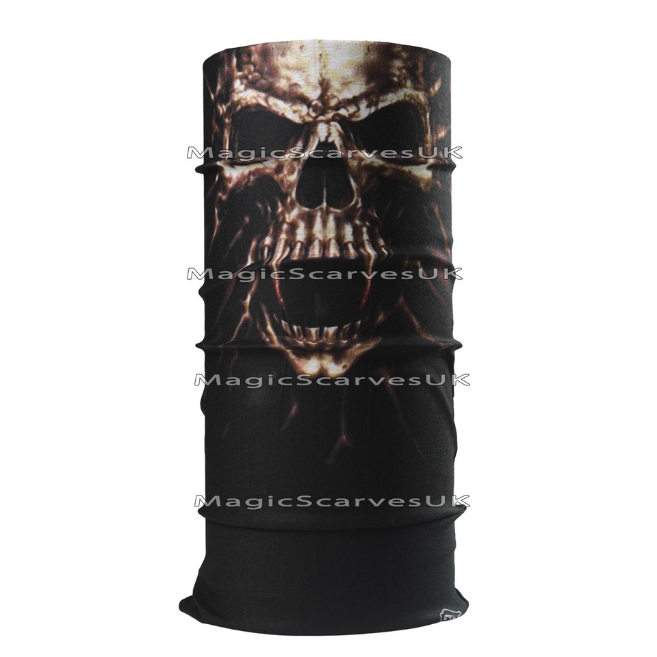 Multi use Skulls Biker Balaclava Neck Tube Snood Scarf Face Mask Warmer ...