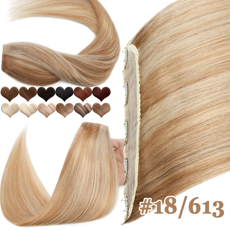 HIGHLIGHT One Piece Clip in Human Hair Extensions 3/4 Full Head Remy ...