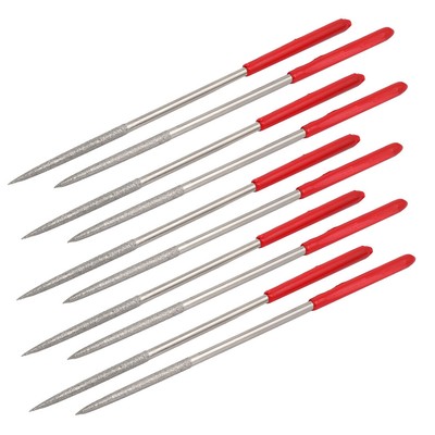 4mm Shank Dia 160mm Total Length Pointed Round Shape Diamond File 10pcs ...