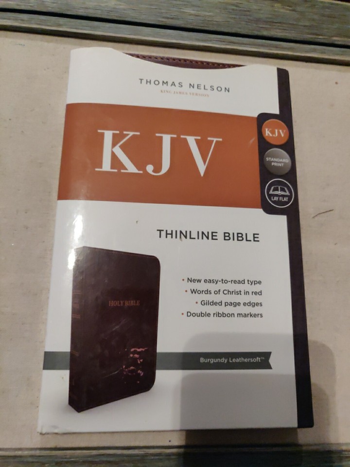 Thomas Nelson King James Lay Flat Holy Bible Standard Print Burgundy ...